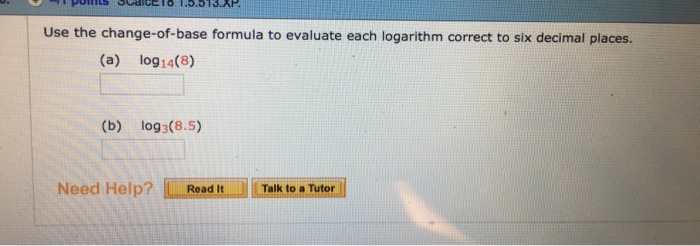 Solved Use the change-of-base formula to evaluate each | Chegg.com