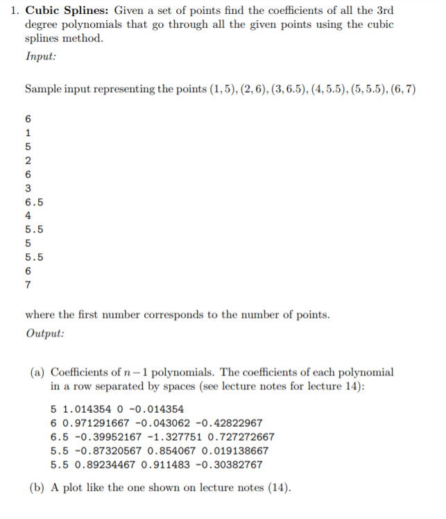 Matlab Cubic Splines The Input Must Be Read From