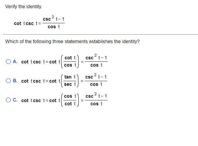Solved Verify the identity. CSC 2 x sec x = sec X + CSC x | Chegg.com