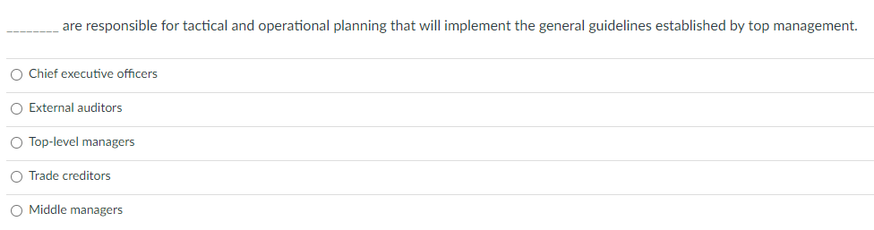 Solved are responsible for tactical and operational planning | Chegg.com