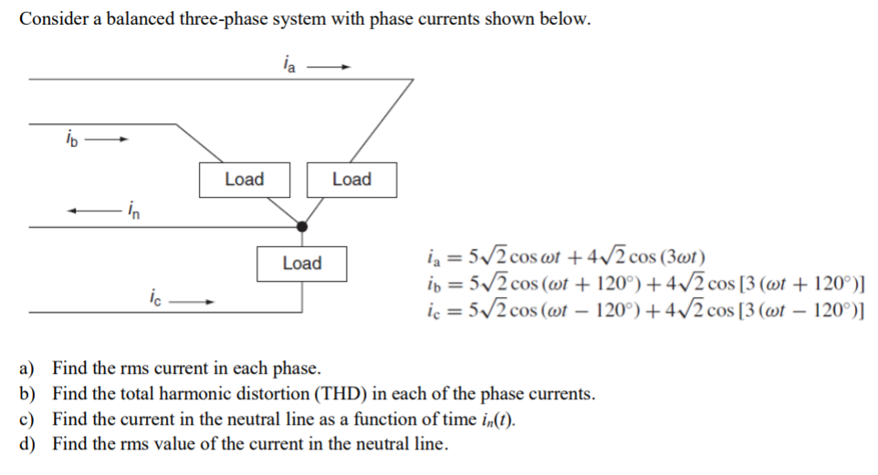 Solved Consider a balanced three-phase system with phase | Chegg.com