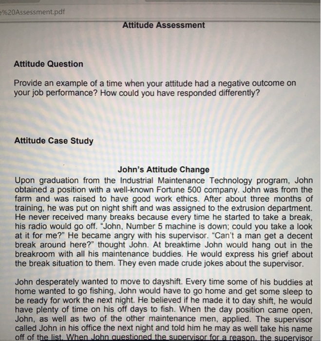 Solved %20Assessment.pdf Attitude Assessment Attitude | Chegg.com