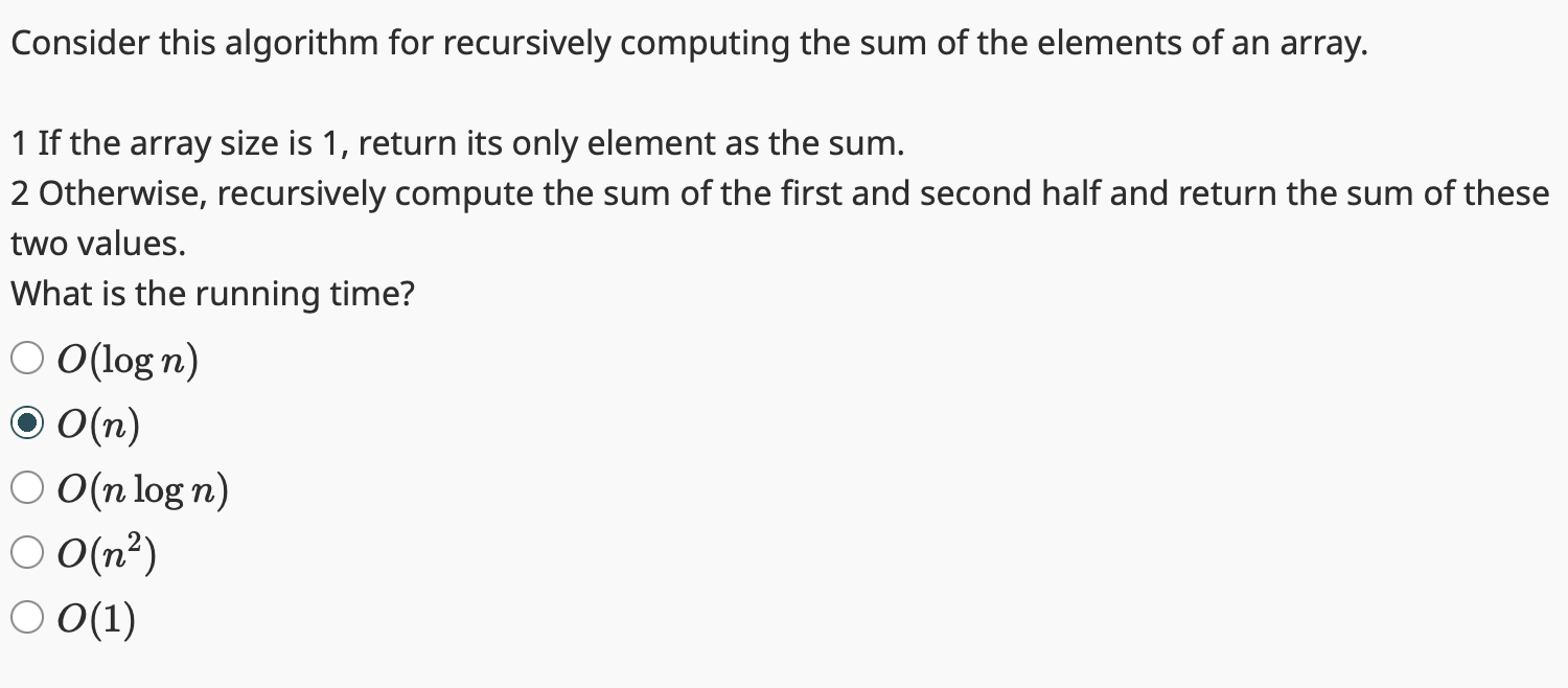 Solved Consider this algorithm for recursively computing the | Chegg.com
