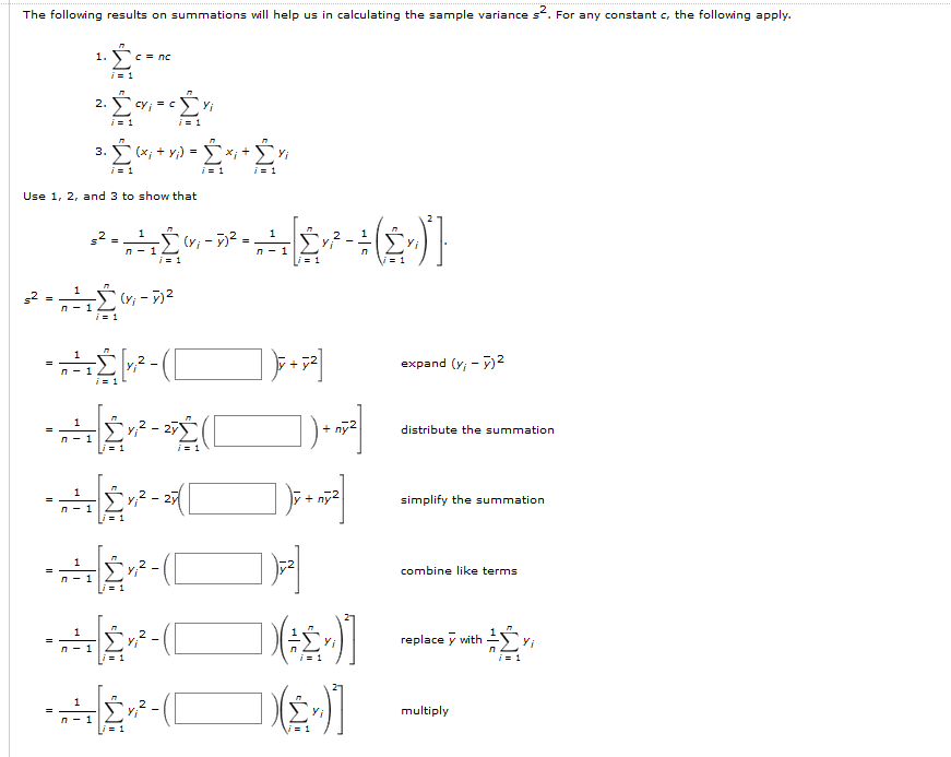 Solved The following results on summations will help us in | Chegg.com