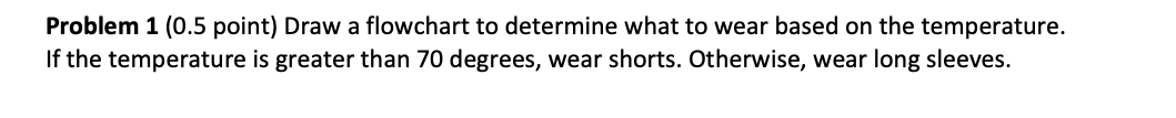 Solved Problem 1 ( 0.5 ﻿point) ﻿Draw a flowchart to | Chegg.com