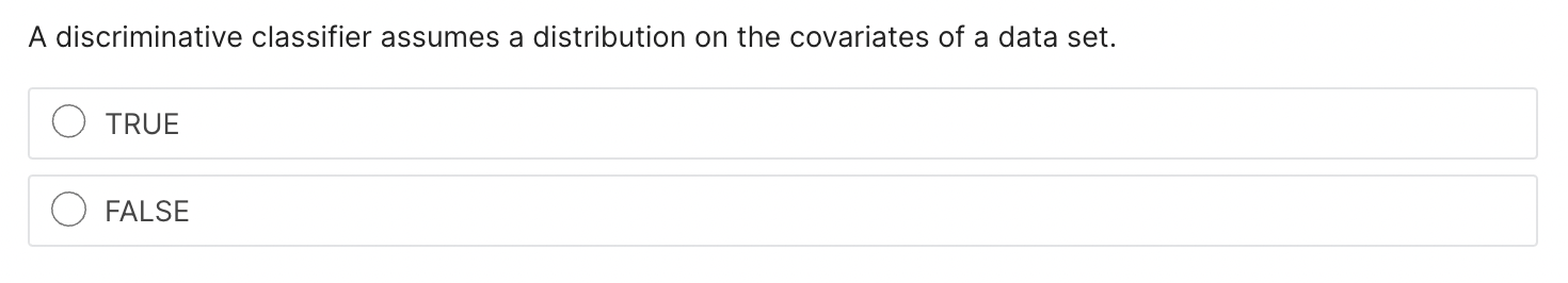 Solved A discriminative classifier assumes a distribution on | Chegg.com
