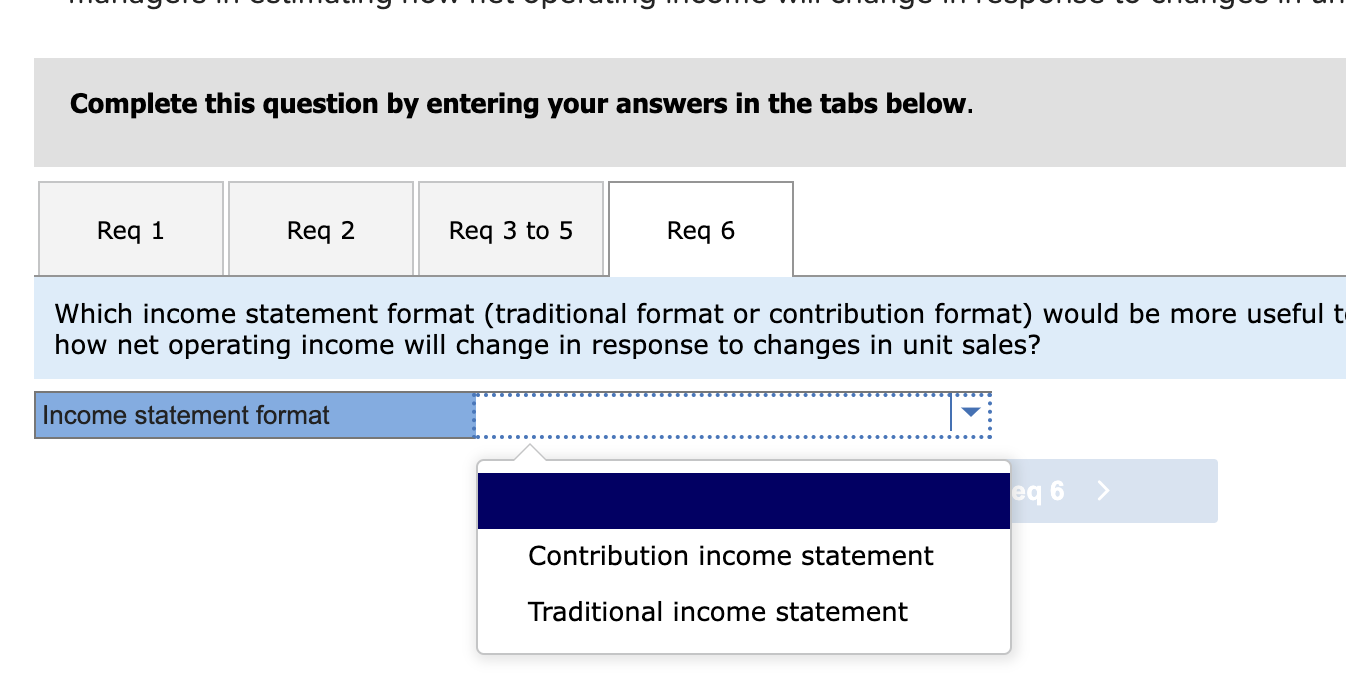 Solved Prepare a contribution format income statement. | Chegg.com