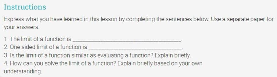 Solved Instructions Express what you have learned in this | Chegg.com