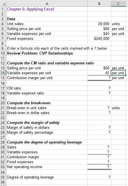 Solved Chapter 6 Applying Excel Excel Worksheet Part 1 Of 