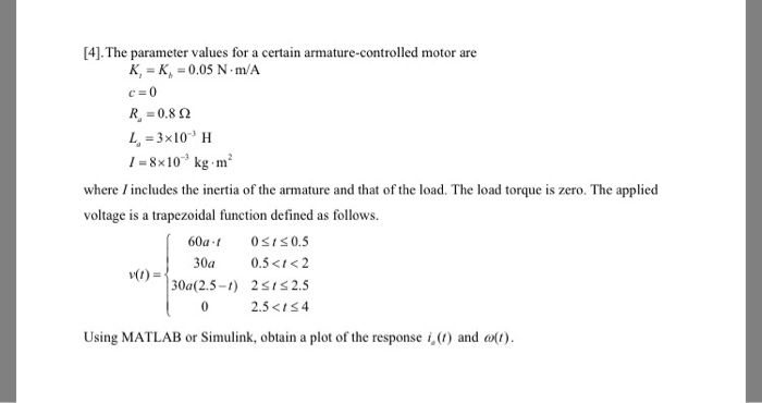 Solved [4]. The parameter values for a certain | Chegg.com