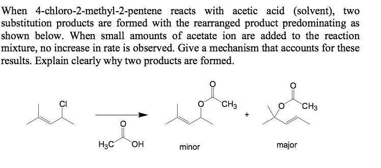 Solved When 4-chloro-2-methyl-2-pentene reacts with acetic | Chegg.com