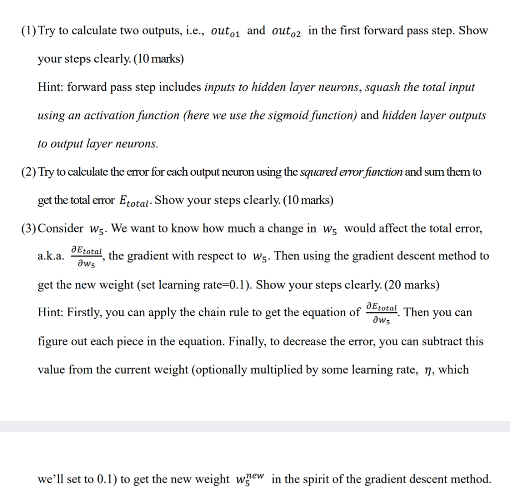 Solved 2. There is a neural network with two inputs, two | Chegg.com