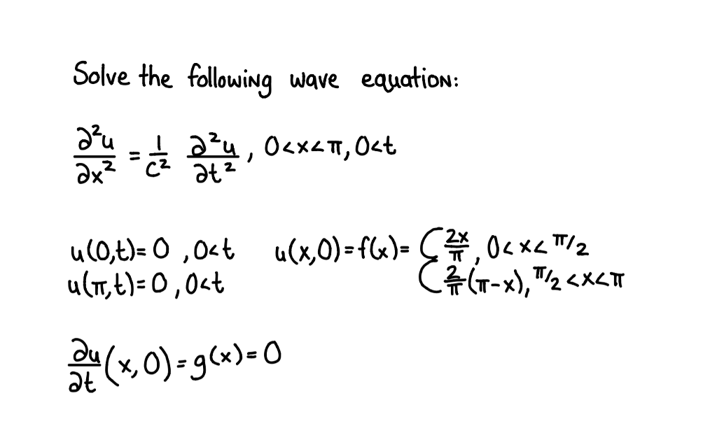 Solved olve the followinq wqve equation: | Chegg.com