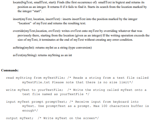 Solved Programming Languages Project 2: Interpreter for the | Chegg.com