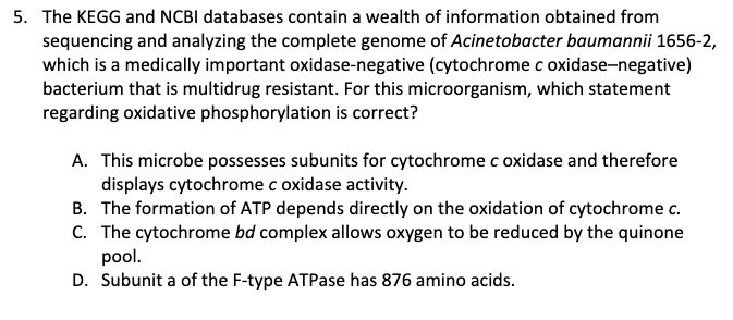 Solved The KEGG and NCBI databases contain a wealth of | Chegg.com