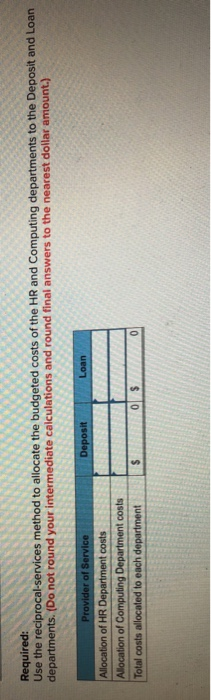 Solved 6 Exercise 17-23 Reciprocal-Services Method; Bank | Chegg.com
