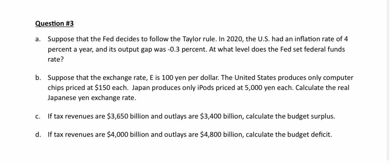 Solved Question \#3 a. Suppose that the Fed decides to | Chegg.com
