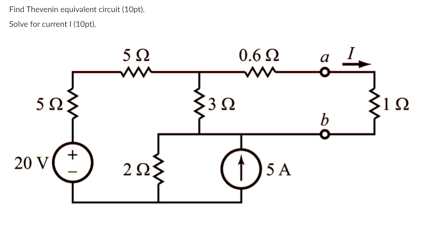Solved Find Thevenin equivalent circuit (10pt). Solve for | Chegg.com