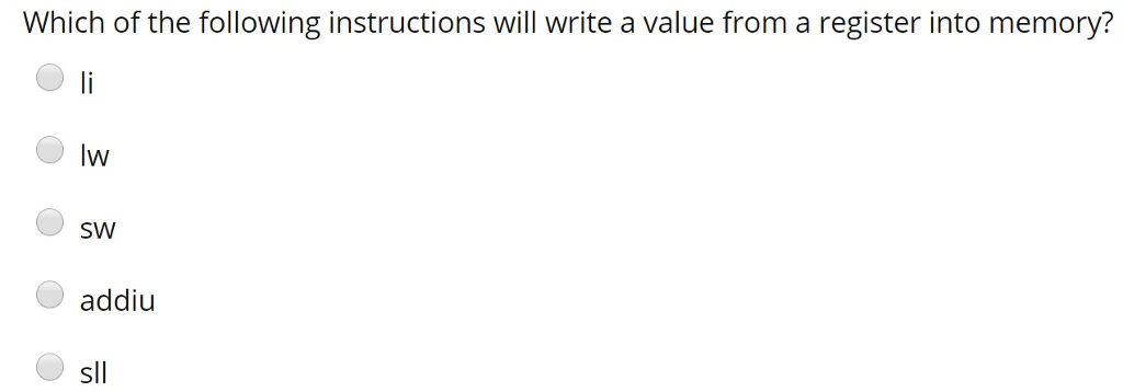 Solved Which of the following instructions will read a value | Chegg.com