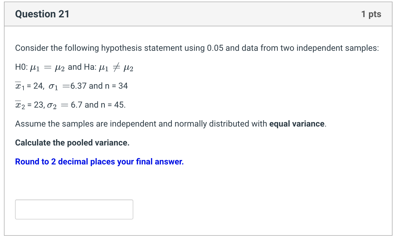 Solved Consider the following hypothesis statement using | Chegg.com
