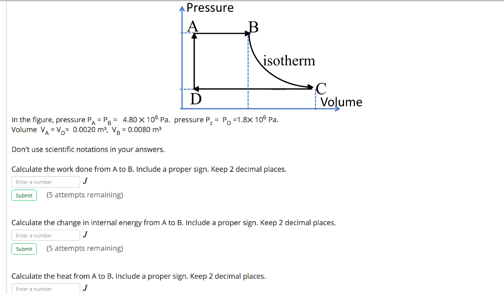 Solved Pressure B isotherm С Volume In the figure, pressure | Chegg.com