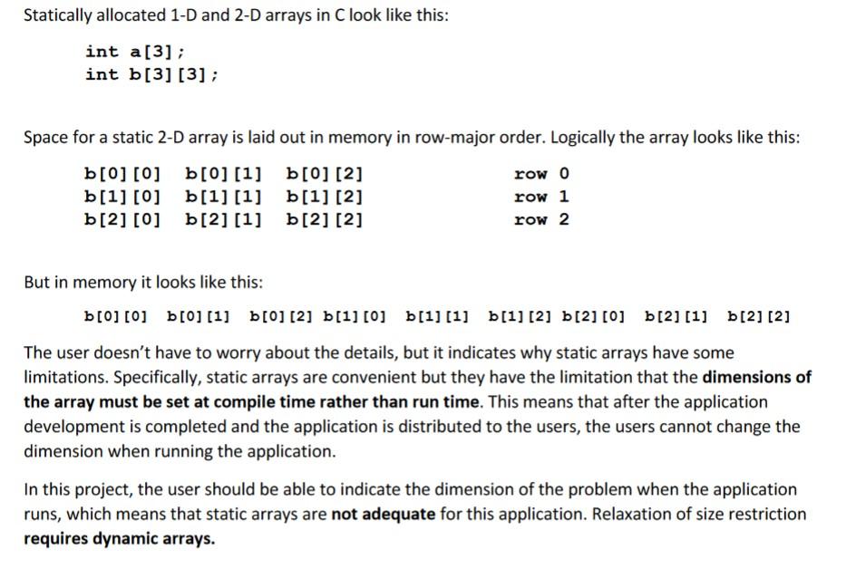 Solved C Programming Project #2 Matrix-Vector Multiply with | Chegg.com