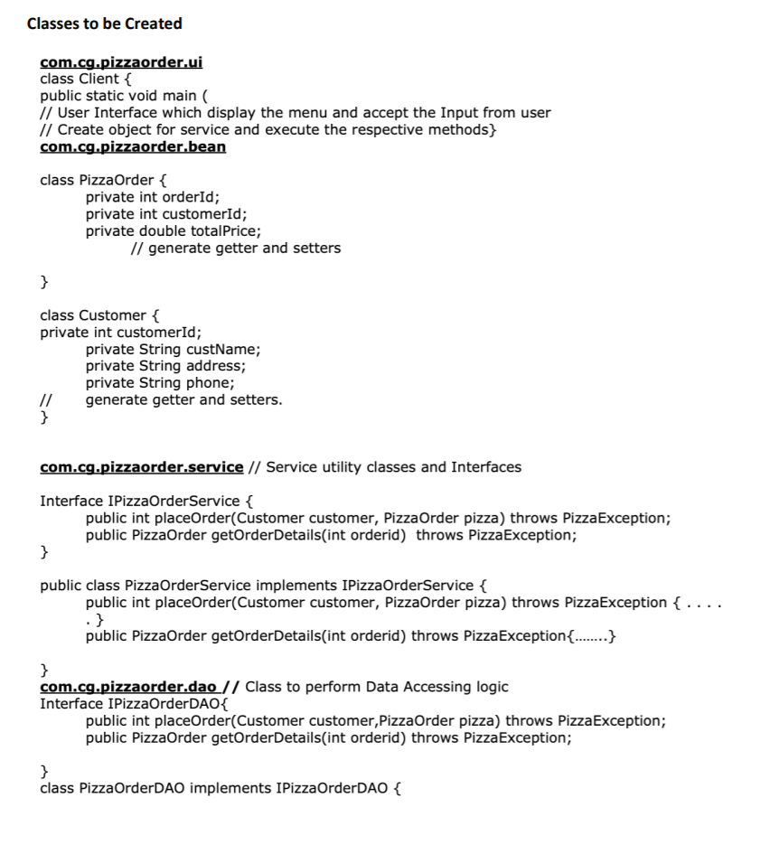 Solved Problem Statement use java programming JustEat Pizzas | Chegg.com