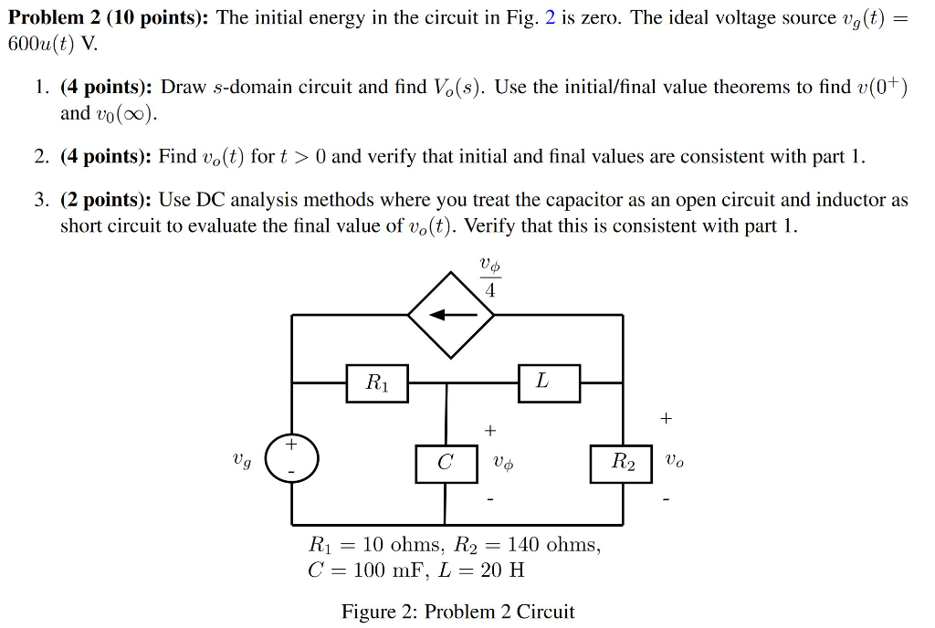 Solved Problem 2 (10 points): The initial energy in the | Chegg.com