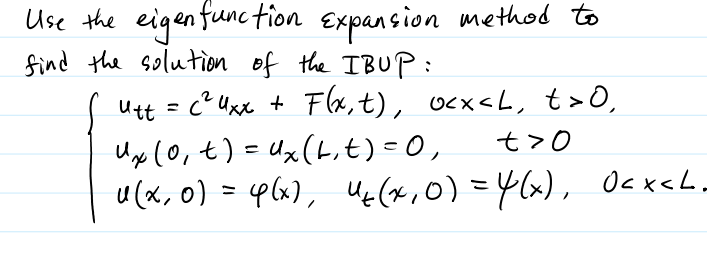 Solved Use the eigen function expansion method to find the | Chegg.com