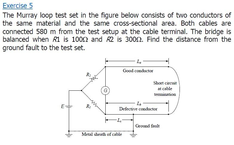 Solved Exercise 5 The Murray loop test set in the figure | Chegg.com