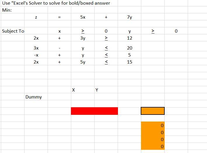 Solved Use "Excel's Solver to solve for bold/boxed answer | Chegg.com