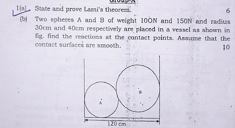 Solved 1(a) State and prove Lami's theorem. 6 (b) Two | Chegg.com