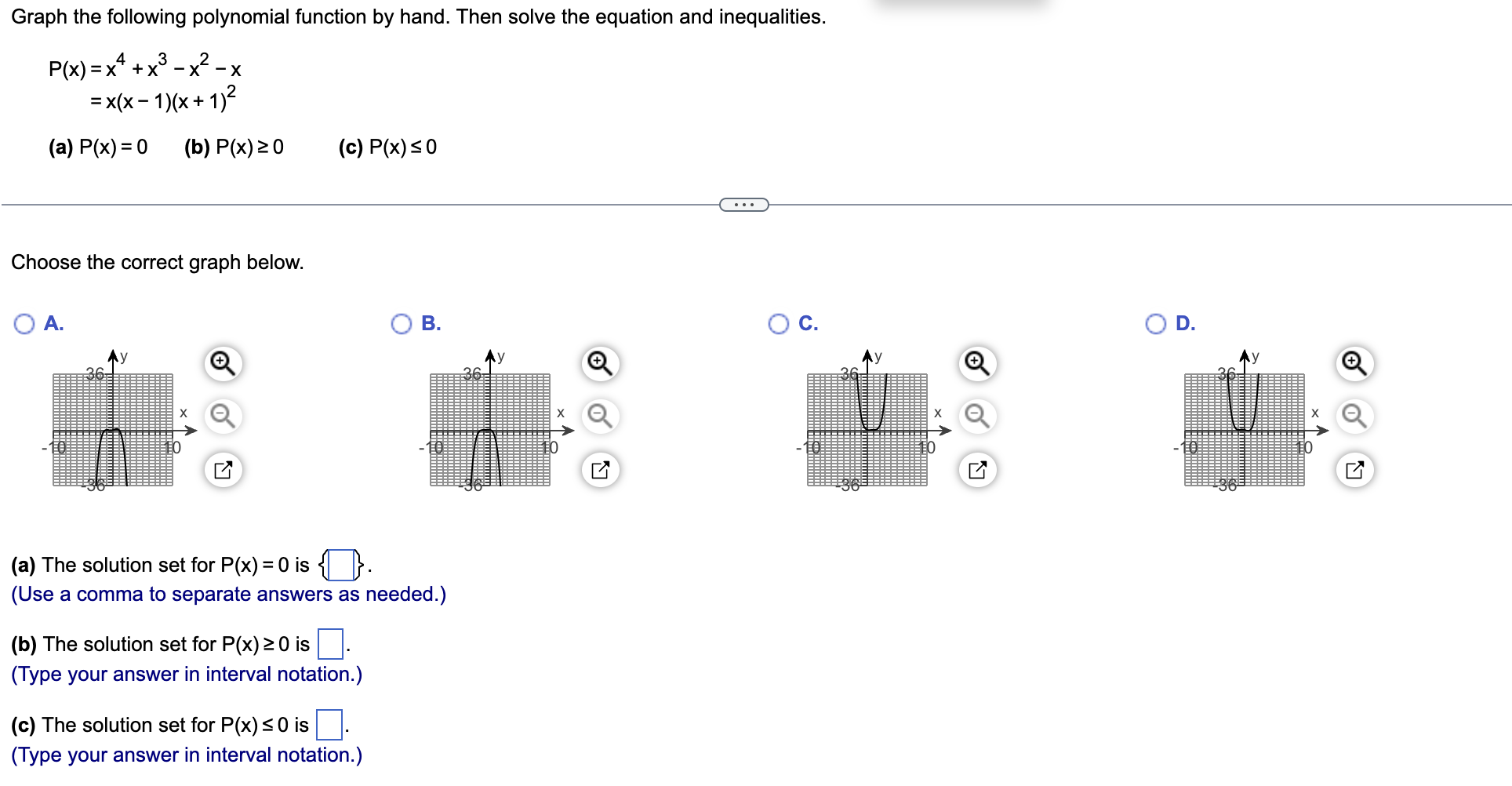 Solved Graph the following polynomial function by hand. Then | Chegg.com
