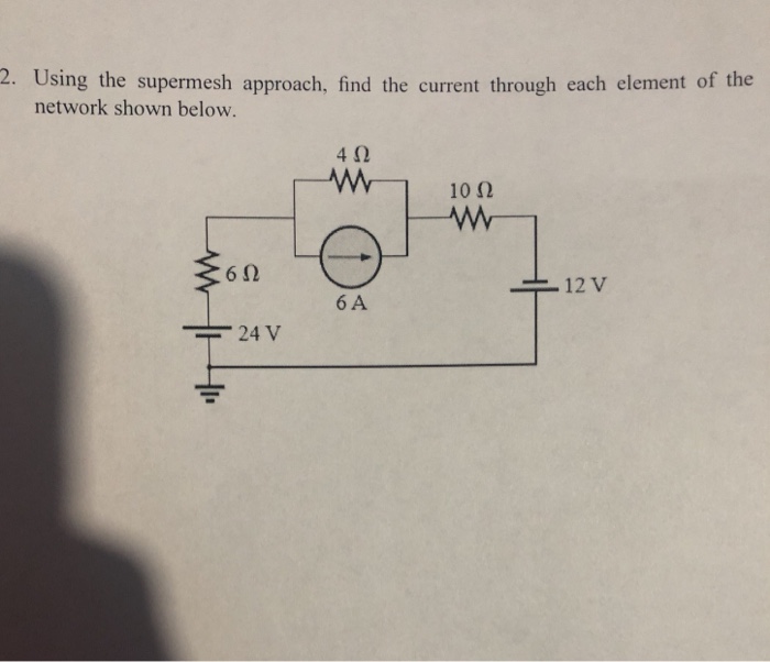 Solved 2. Using the supermesh approach, find the current | Chegg.com
