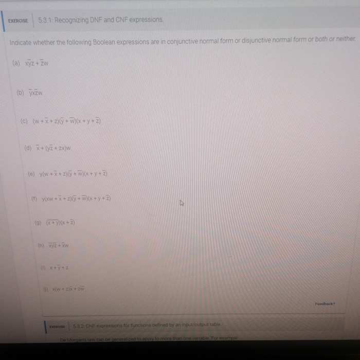 Exercise 5 3 1 Recognizing Dnf And Cnf Expressions