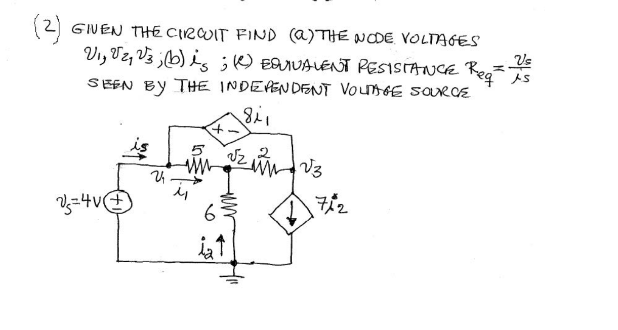 Solved (2) ﻿GIVEN THE CIRCUIT FIND (a) ﻿THE NODE VOLTAGES | Chegg.com