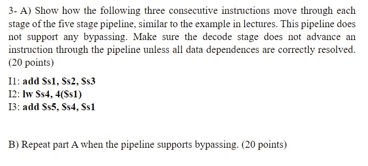 Solved 3-A) ﻿Show how the following three consecutive | Chegg.com