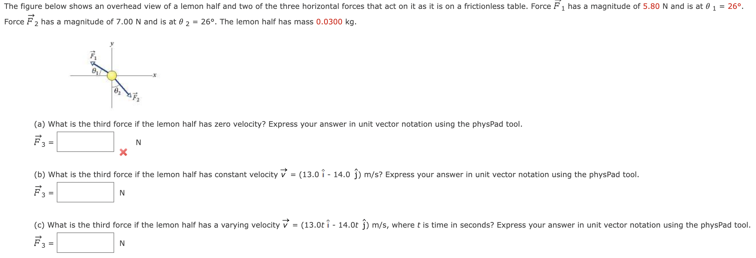 Solved rce F2 has a magnitude of 7.00 N and is at θ2=26∘. | Chegg.com