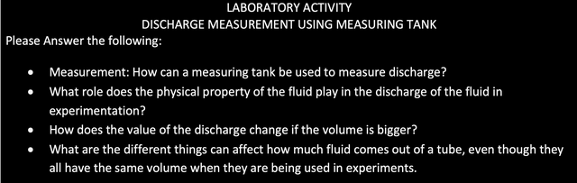 Solved LABORATORY ACTIVITY DISCHARGE MEASUREMENT USING | Chegg.com