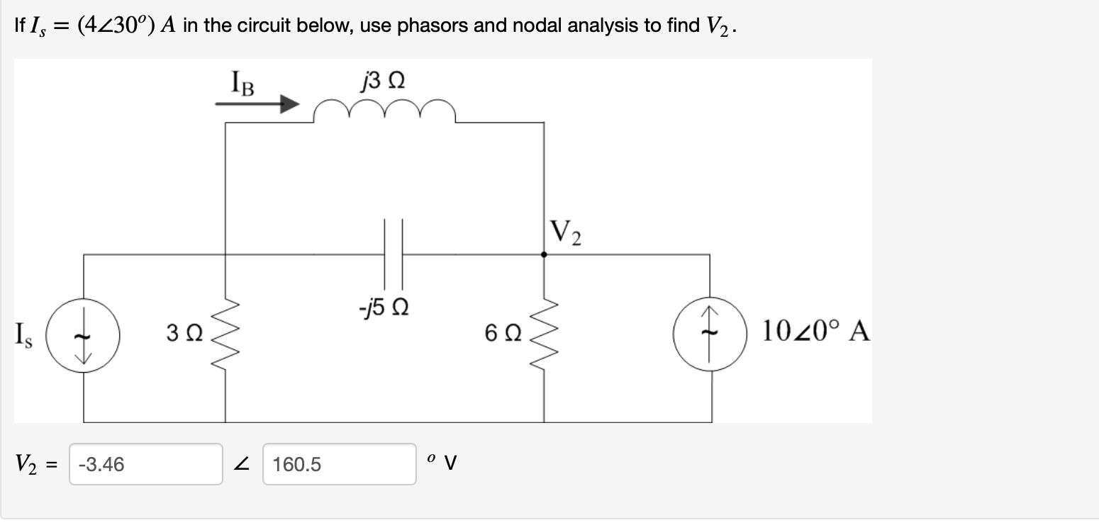 Solved If Is = (4∠30) A in the circuit below, use phasors | Chegg.com