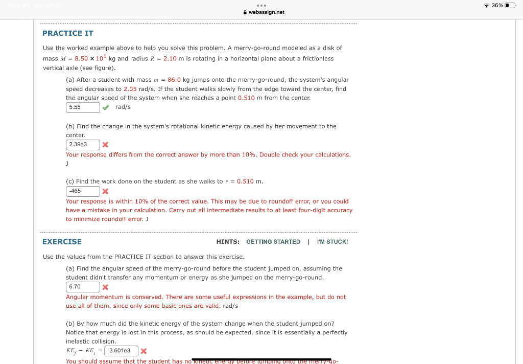 Solved webassign.net PRACTICE IT Use the worked example | Chegg.com