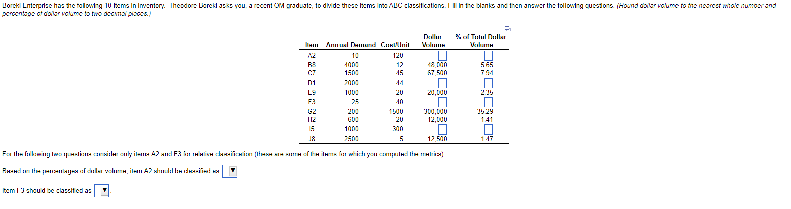 Solved For the following two questions consider only items | Chegg.com