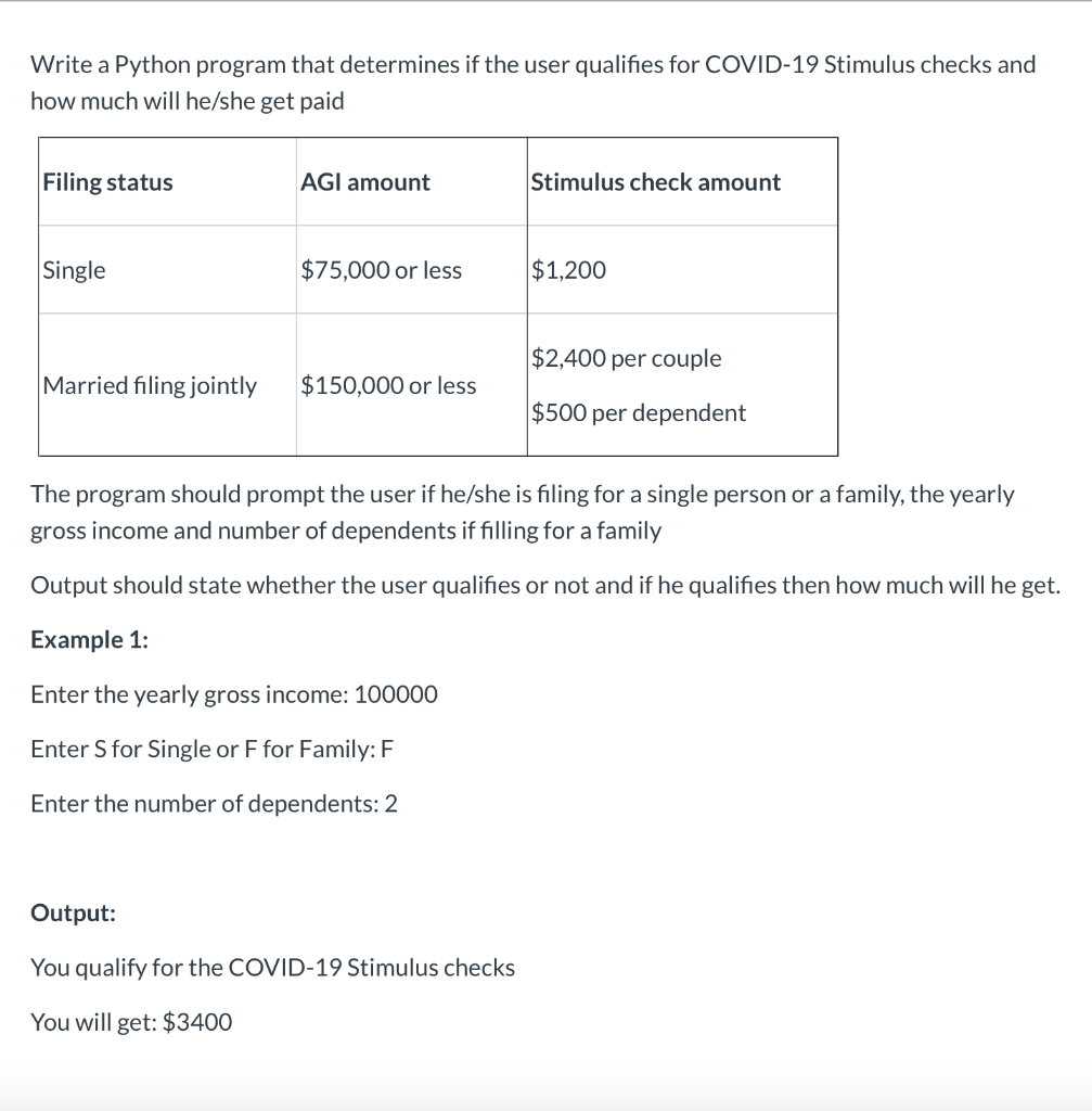 Solved Example 2: Enter the yearly gross income: 200000 | Chegg.com