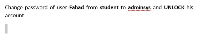 Solved Database I make this Code : create user | Chegg.com