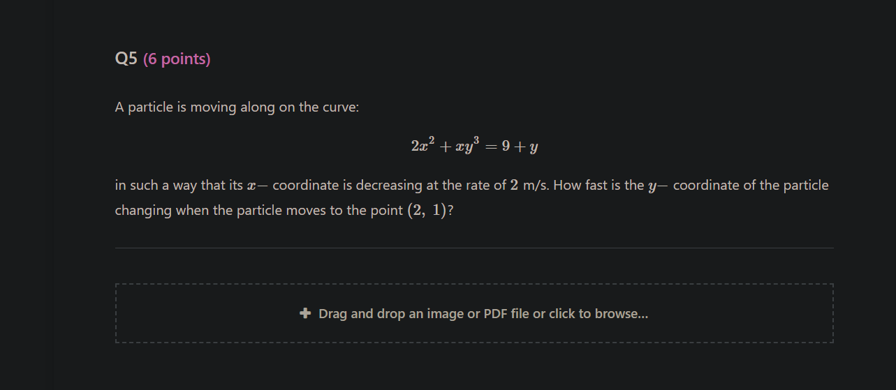 Solved Q5 (6 points) A particle is moving along on the | Chegg.com