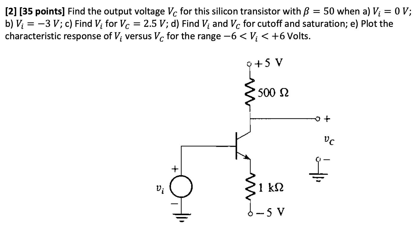 Solved [2] [35 points] Find the output voltage VC for this | Chegg.com
