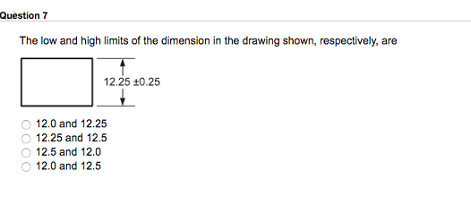 Solved Question 7 The low and high limits of the dimension | Chegg.com