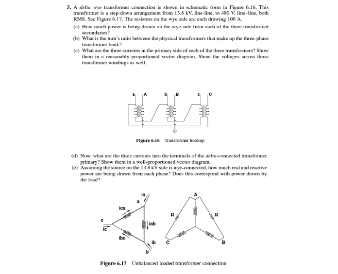 Solved A delia-wye transformer connection is shown in | Chegg.com