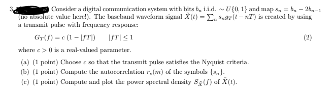 3 Consider A Digital Communication System With Bits