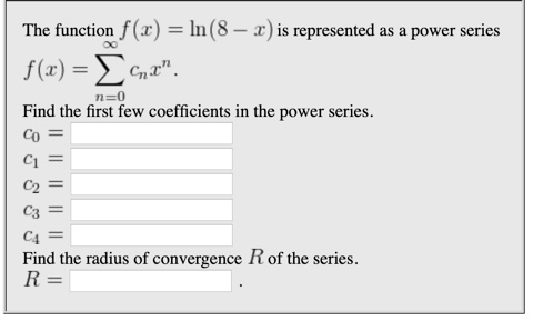 Solved The function f(x) = ln(8 - x) is represented as a | Chegg.com